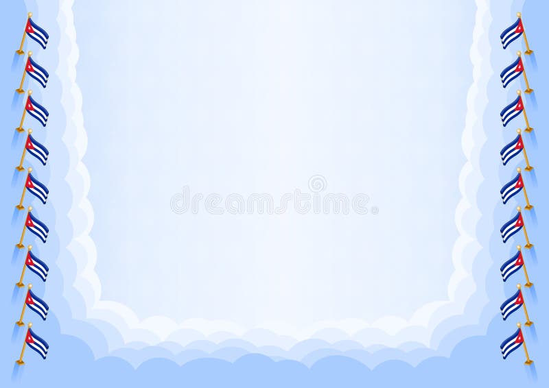 Horizontal Frame and Border with Cuba Flag Stock Vector - Illustration ...