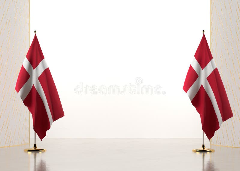 Horizontal Frame and Border with Denmark Flag Stock Illustration ...