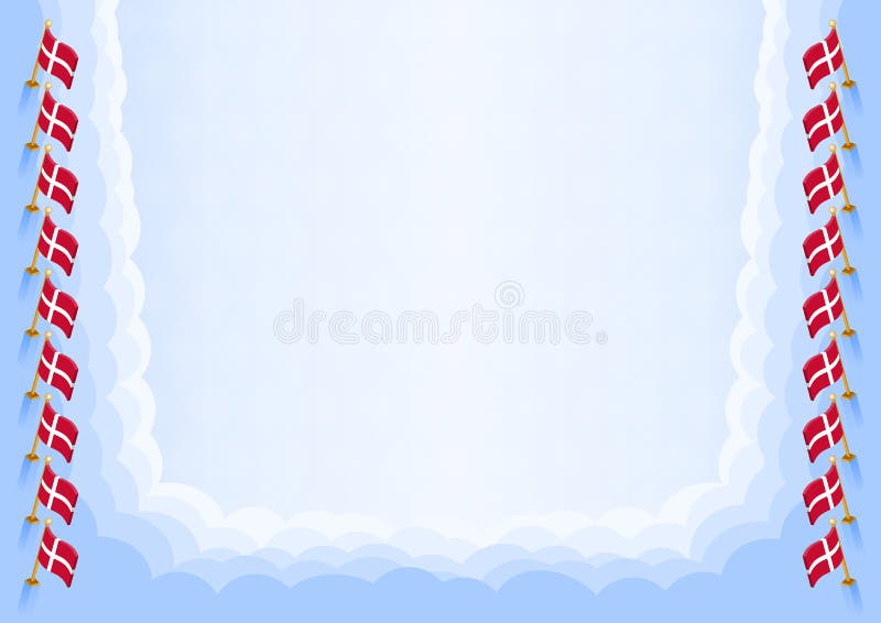 Horizontal Frame and Border with Denmark Flag Stock Vector ...