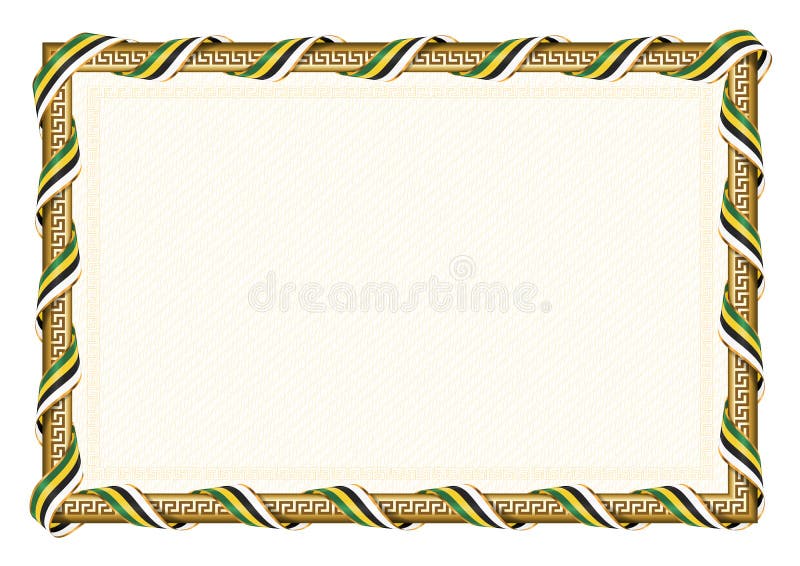 Horizontal Frame and Border with Dominica Flag Stock Vector ...