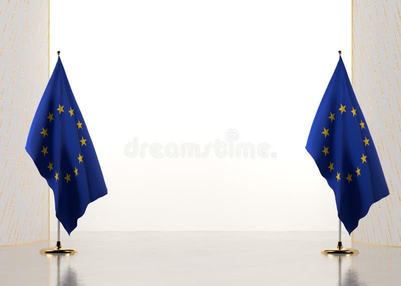 Horizontal Frame and Border with European Union Flag Stock Illustration ...