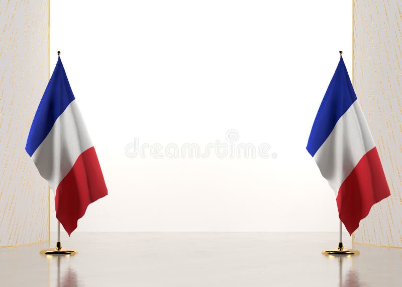 Horizontal Frame and Border with France Flag Stock Illustration ...