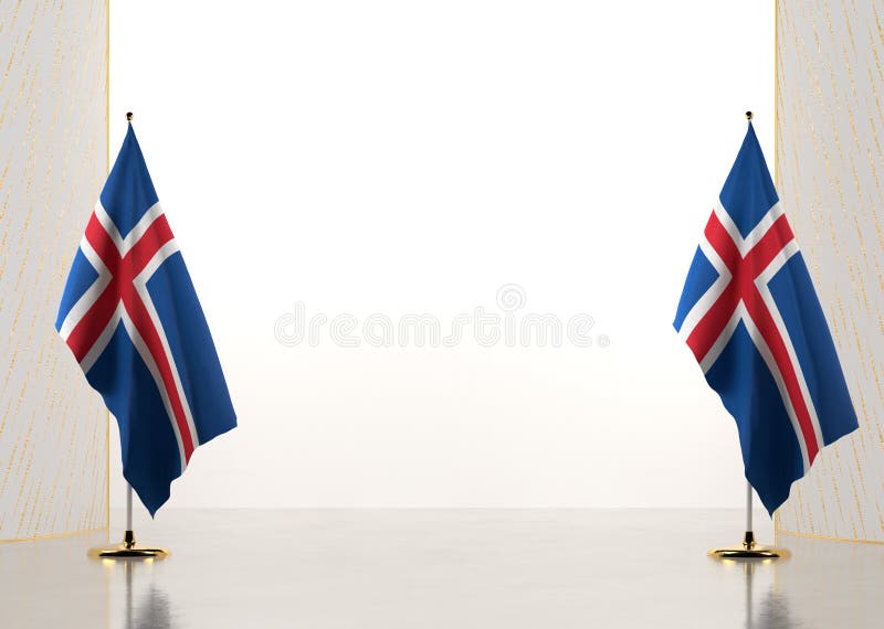Horizontal Frame and Border with Iceland Flag Stock Illustration ...