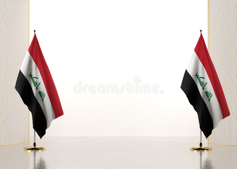 Horizontal Frame and Border with Iraq Flag Stock Illustration ...