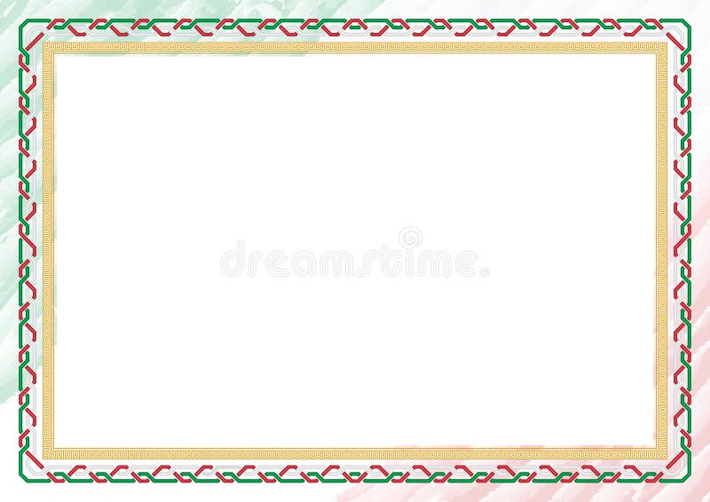 Horizontal Frame and Border with Italy Flag Stock Vector - Illustration ...