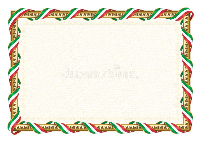 Horizontal Frame and Border with Italy Flag Stock Vector - Illustration ...