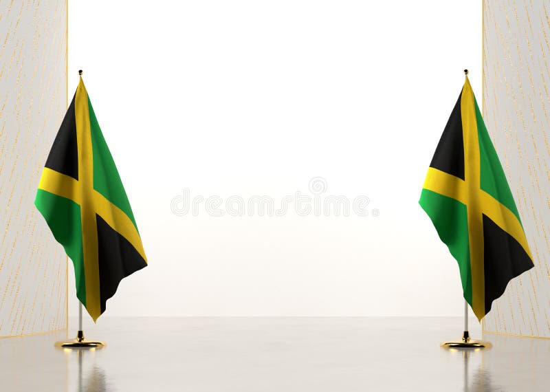 Horizontal Frame and Border with Jamaica Flag Stock Illustration ...