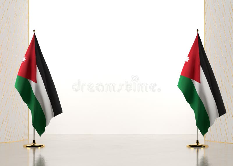 Horizontal Frame and Border with Jordan Flag Stock Illustration ...