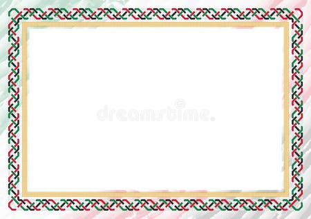 Horizontal Frame and Border with Kuwait Flag Stock Illustration ...