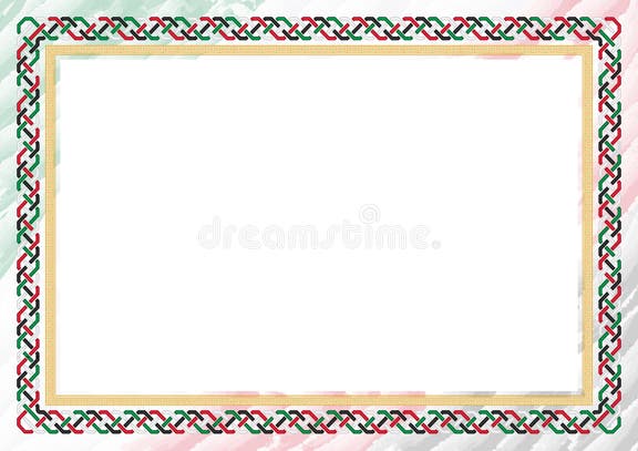Horizontal Frame and Border with Kuwait Flag Stock Illustration ...