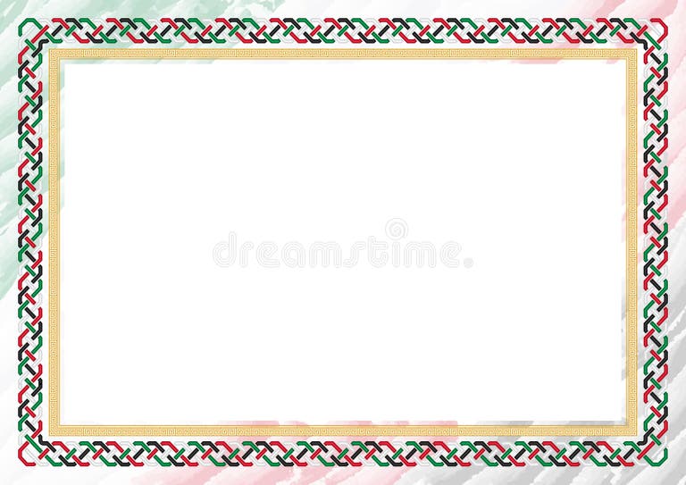 Horizontal Frame and Border with Kuwait Flag Stock Illustration ...