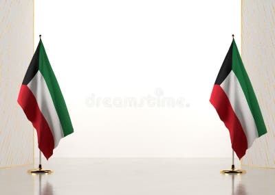 Horizontal Frame and Border with Kuwait Flag Stock Illustration ...