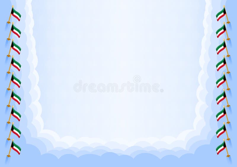 Horizontal Frame and Border with Kuwait Flag Stock Vector ...