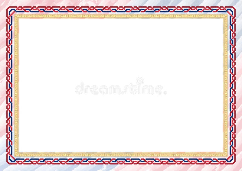 Horizontal Frame and Border with Laos Flag Stock Illustration ...