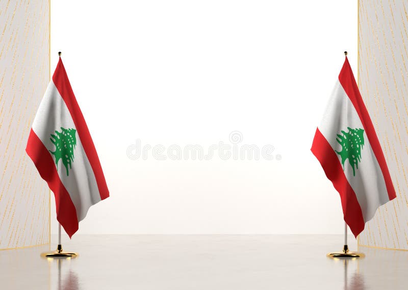 Horizontal Frame and Border with Lebanon Flag Stock Illustration ...