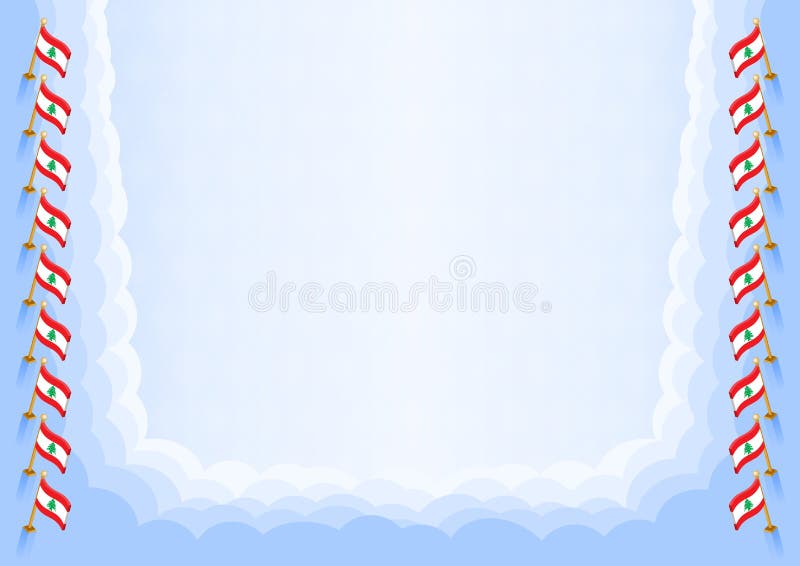 Horizontal Frame and Border with Lebanon Flag Stock Vector ...