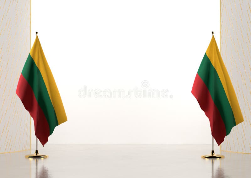 Horizontal Frame and Border with Lithuania Flag Stock Illustration ...