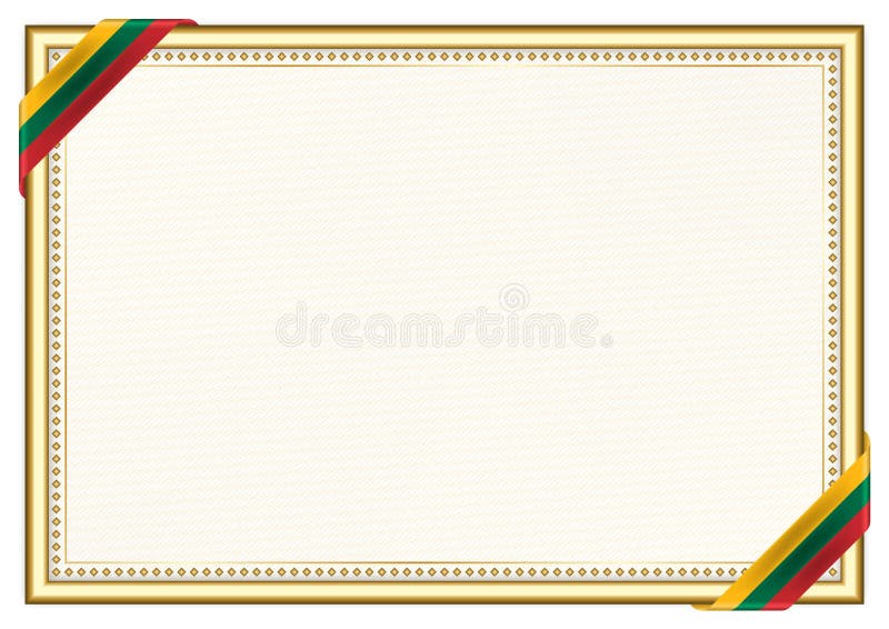 Horizontal Frame and Border with Lithuania Flag Stock Vector ...