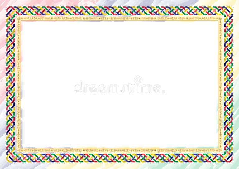 Horizontal Frame and Border with Mauritius Flag Stock Illustration ...
