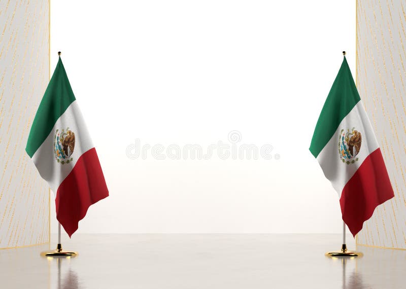 Horizontal Frame and Border with Mexico Flag Stock Illustration ...