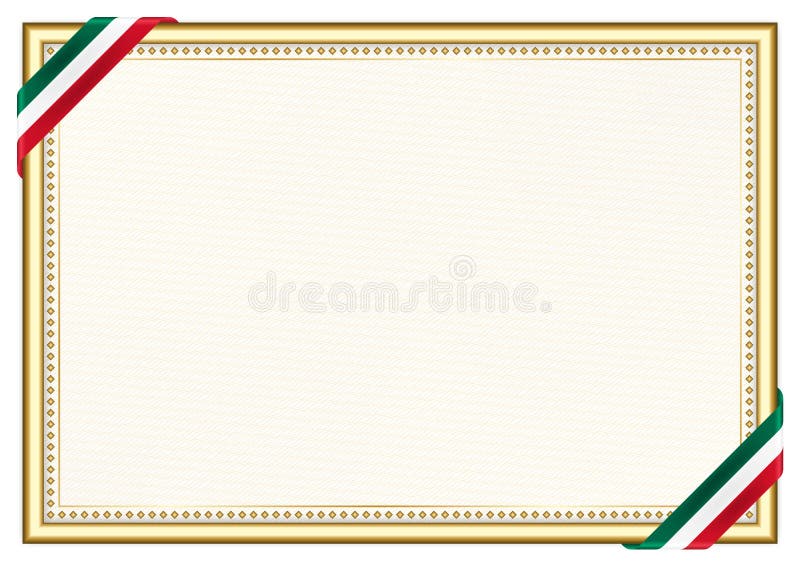 Horizontal Frame and Border with Mexico Flag Stock Vector ...