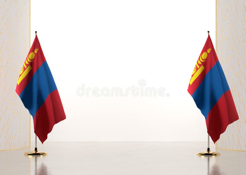 Horizontal Frame and Border with Mongolia Flag Stock Illustration ...