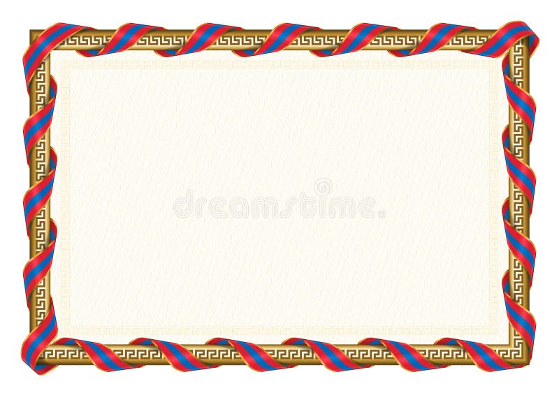 Horizontal Frame and Border with Mongolia Flag Stock Vector ...