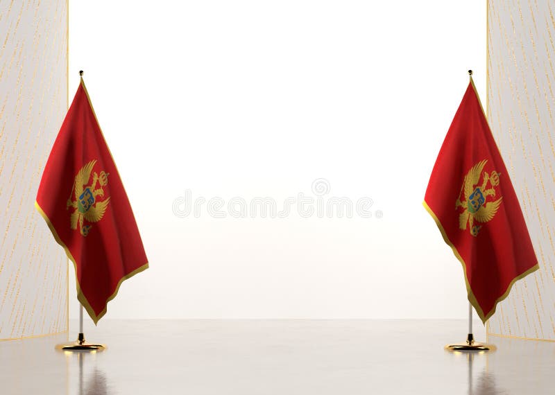 Horizontal Frame and Border with Montenegro Flag Stock Illustration ...