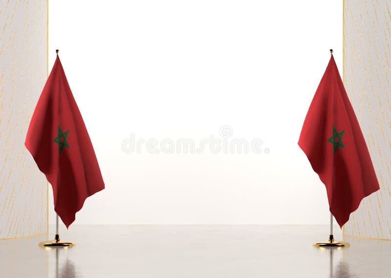 Horizontal Frame and Border with Morocco Flag Stock Illustration ...