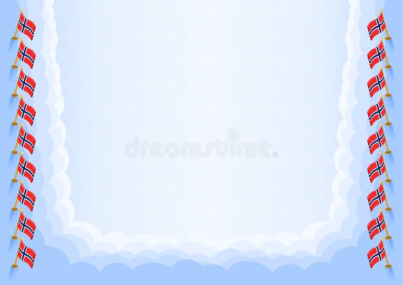 Horizontal Frame and Border with Norway Flag Stock Vector ...