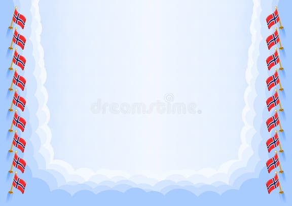 Horizontal Frame and Border with Norway Flag Stock Vector ...
