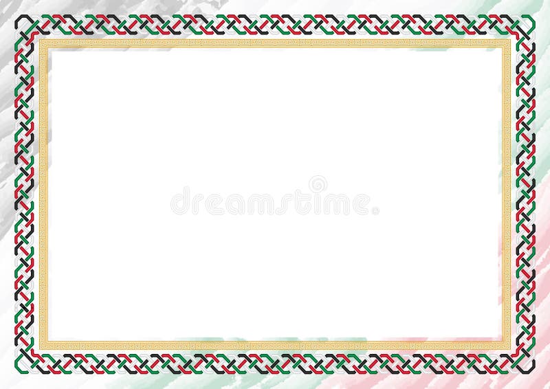Horizontal Frame and Border with Palestine Flag Stock Illustration ...