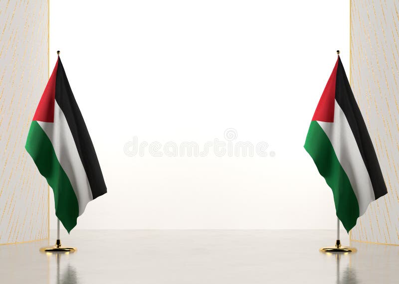 Horizontal Frame and Border with Palestine Flag Stock Illustration ...