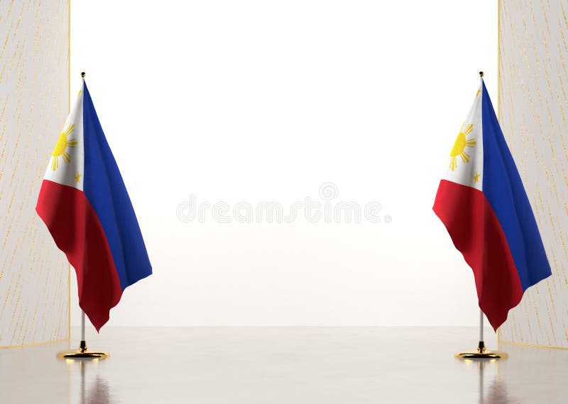 Horizontal Frame and Border with Philippines Flag Stock Illustration ...