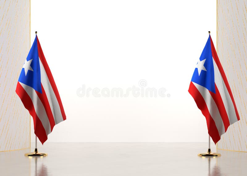 Horizontal Frame and Border with Puerto Rico Flag Stock Illustration ...