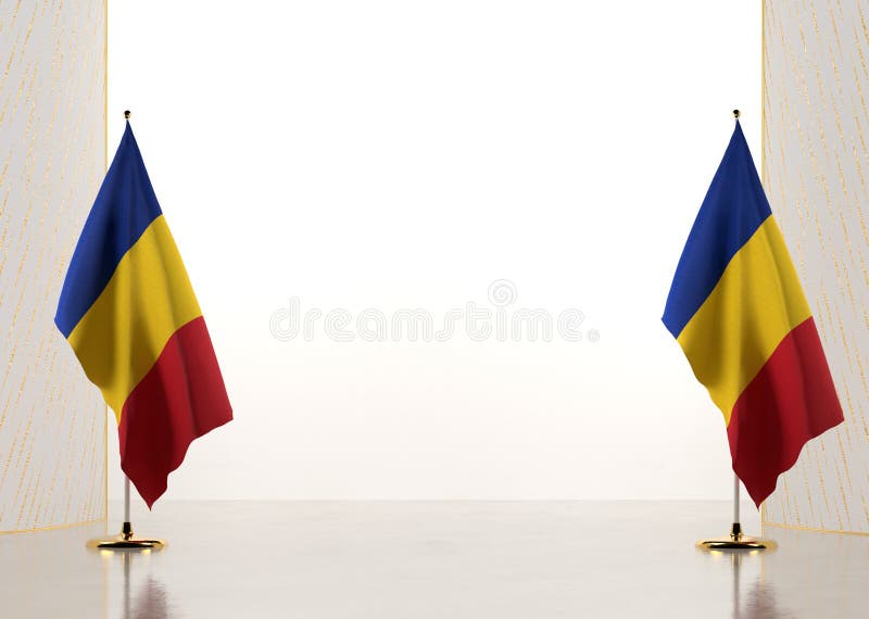 Horizontal Frame and Border with Romania Flag Stock Illustration ...