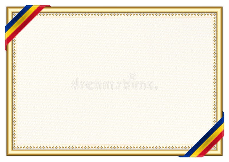 Horizontal Frame and Border with Romania Flag Stock Vector ...