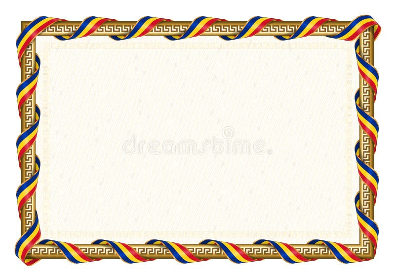 Horizontal Frame and Border with Romania Flag Stock Vector ...