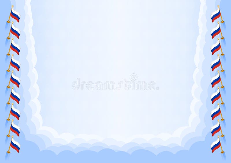 Horizontal Frame and Border with Russia Flag Stock Vector ...