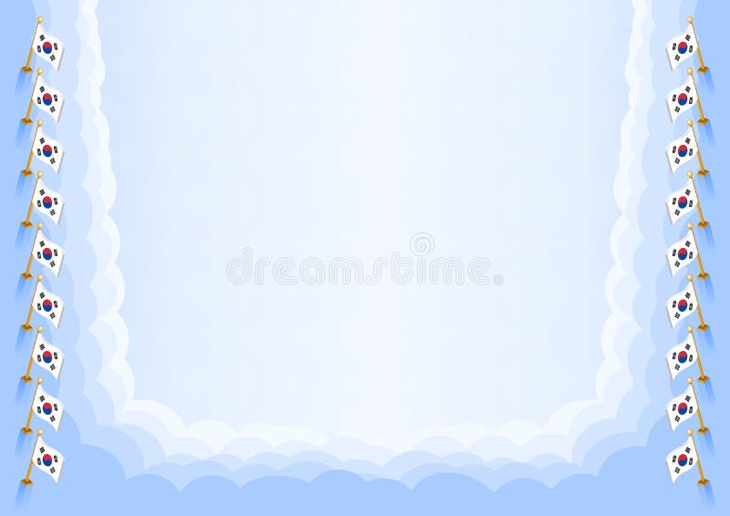 Horizontal Frame and Border with South Korea Flag Stock Vector ...