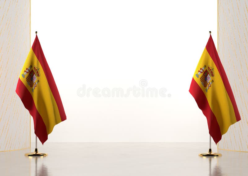 Horizontal Frame and Border with Spain Flag Stock Illustration ...