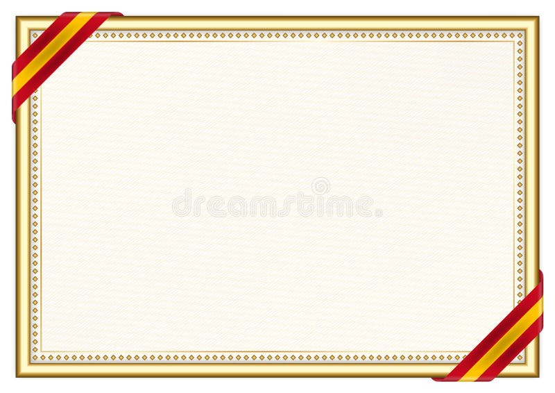 Horizontal Frame and Border with Spain Flag Stock Vector - Illustration ...