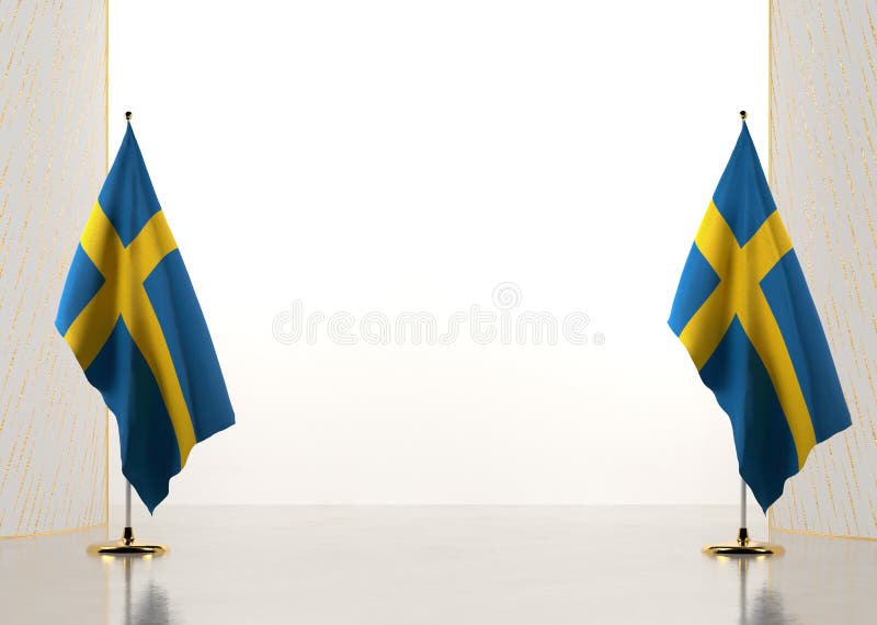 Horizontal Frame and Border with Sweden Flag Stock Illustration ...