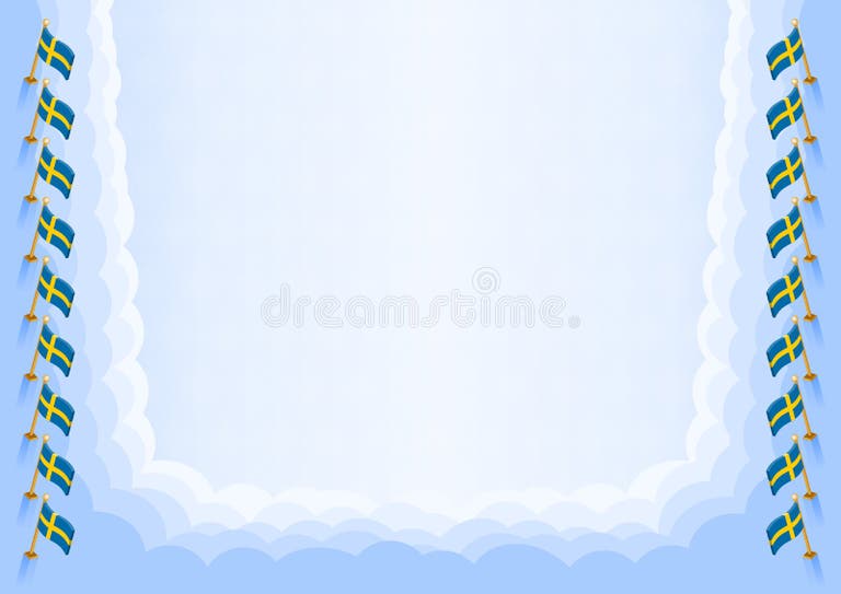 Horizontal Frame and Border with Sweden Flag Stock Vector ...
