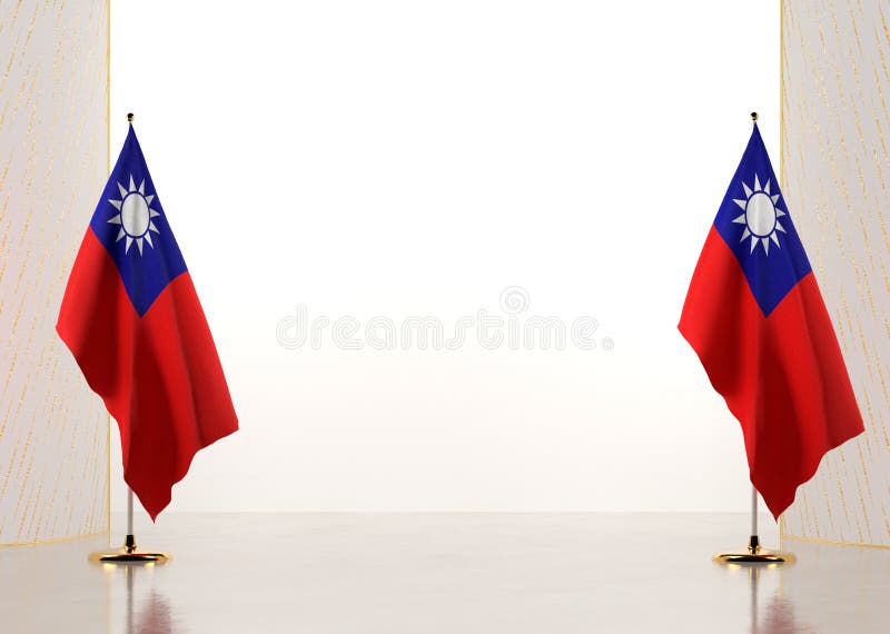 Horizontal Frame and Border with Taiwan Flag Stock Illustration ...