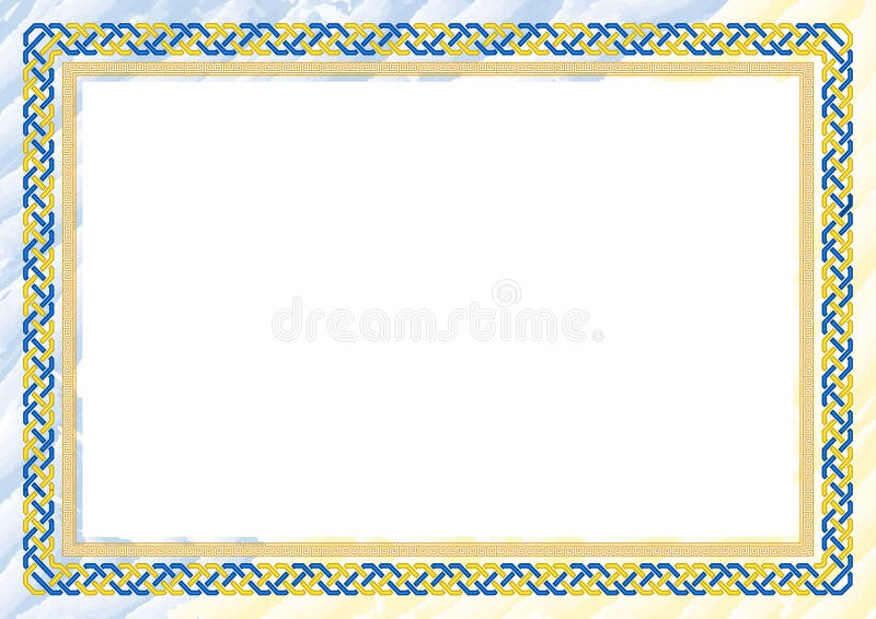 Horizontal Frame and Border with Ukraine Flag Stock Illustration ...