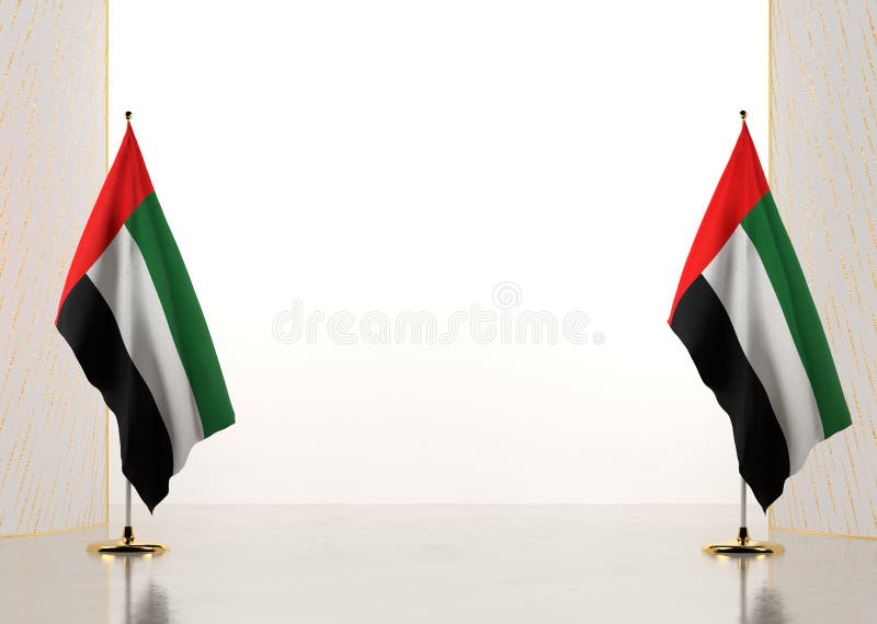 Horizontal Frame and Border with United Arab Emirates Flag Stock ...
