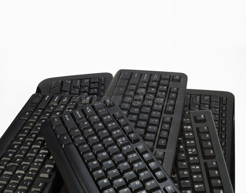 A Few Black Computer Keyboards. Keyboards for PC Stock Photo - Image of ...