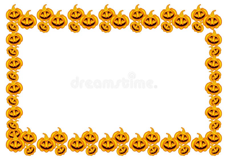 Horizontal Frame with Halloween Pumpkins. Stock Illustration ...