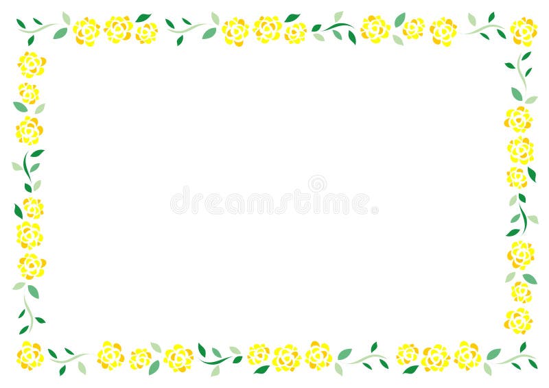 Horizontal Frame of a Simple Yellow Rose Stock Vector - Illustration of ...